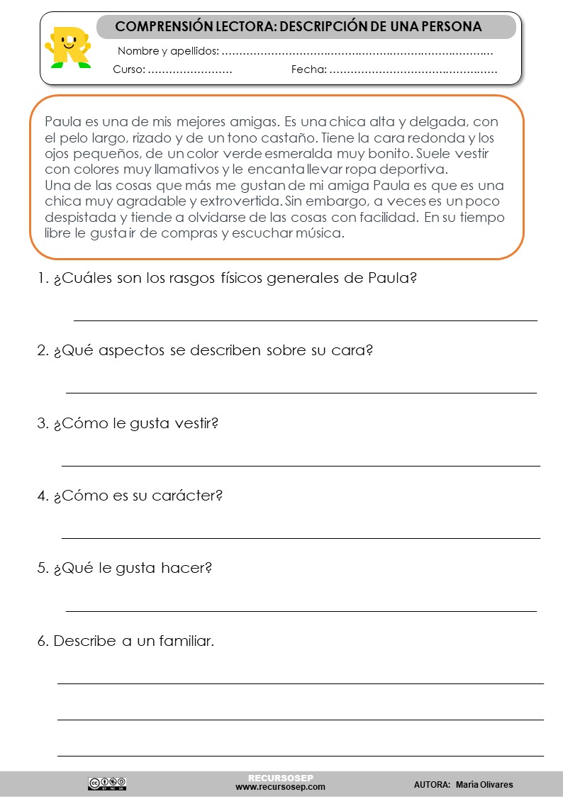 comprensión lectora descripcion