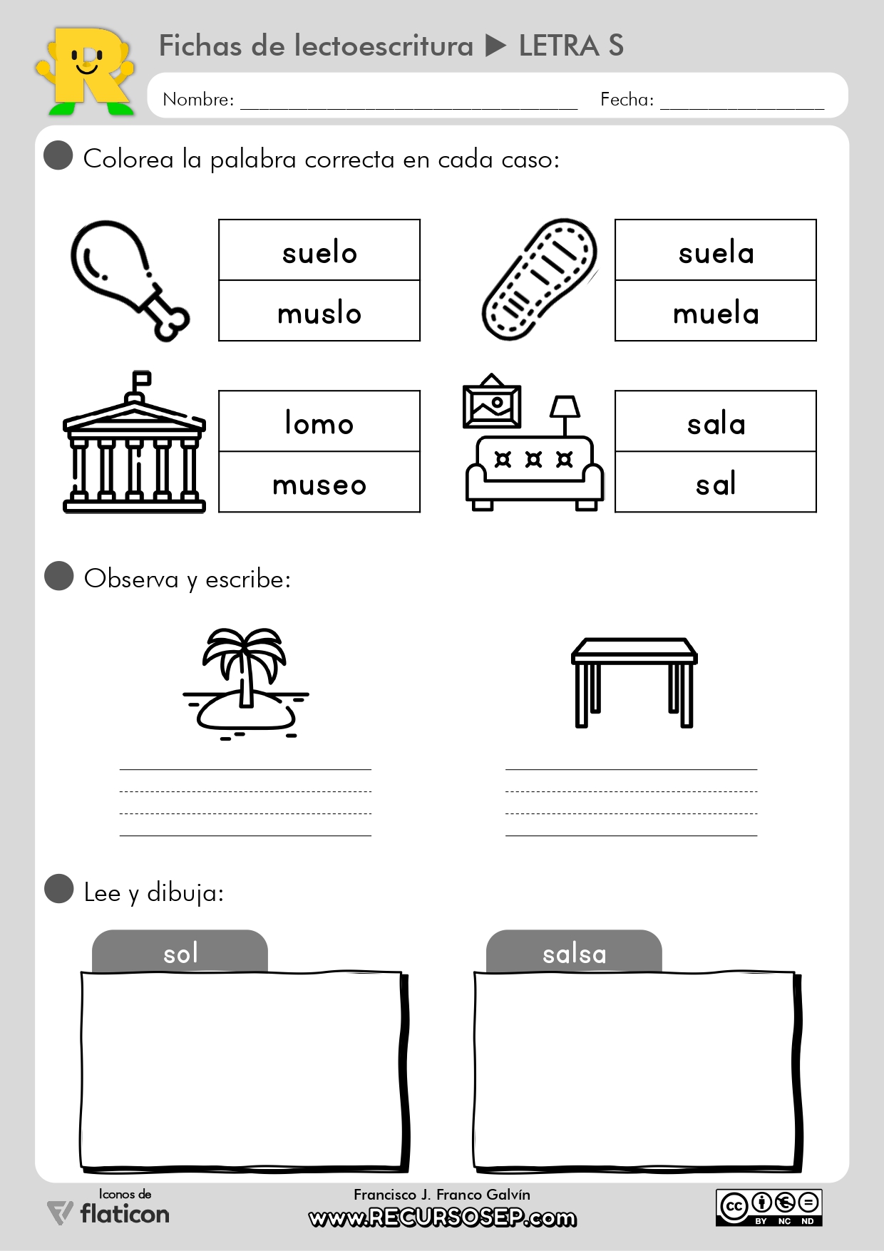 Consonante S Lectoescritura Actividades De Letras Logopedia