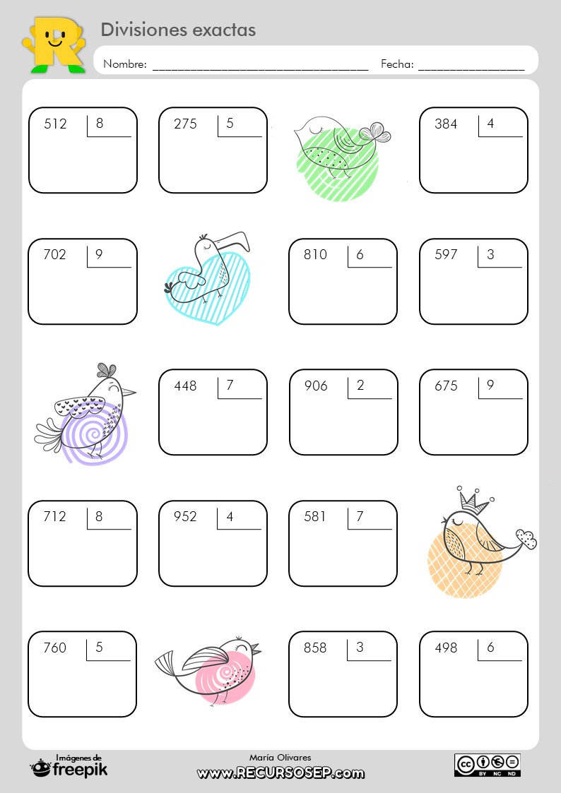 Divisiones Recursosep Ficha Divisiones Exactas Entre Page | My XXX Hot Girl