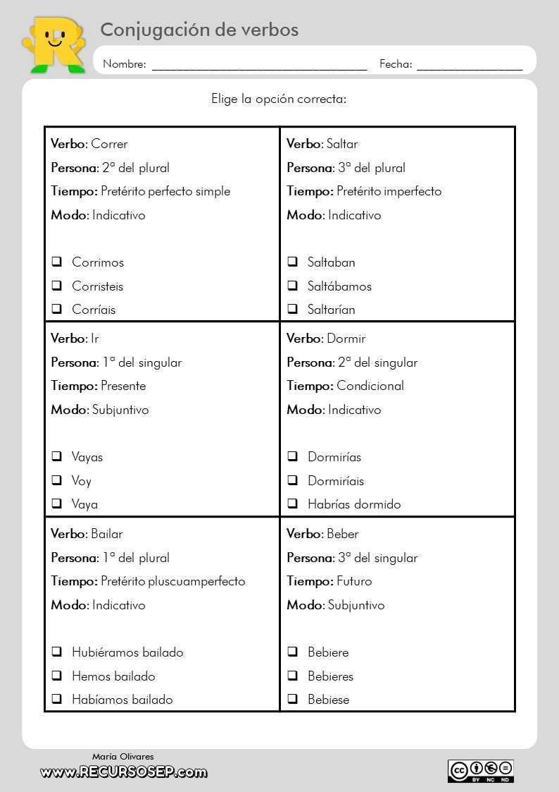 verbos conjugados (1)