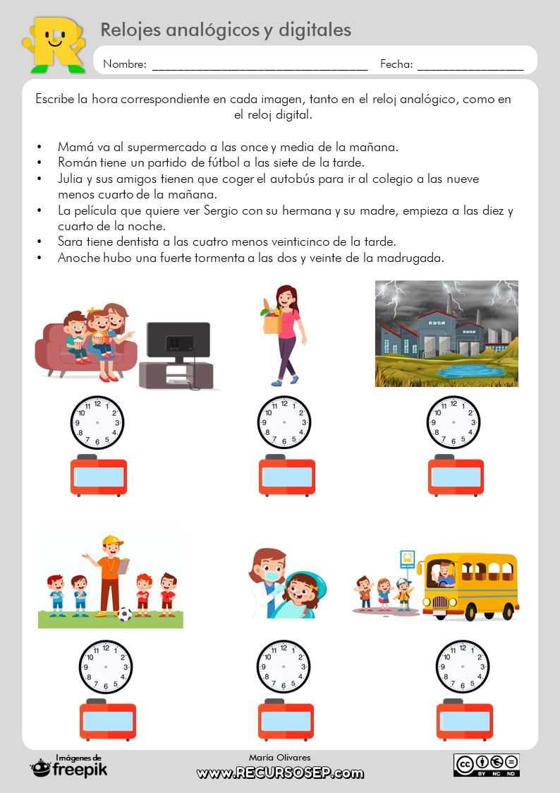 reloj analógico y digital