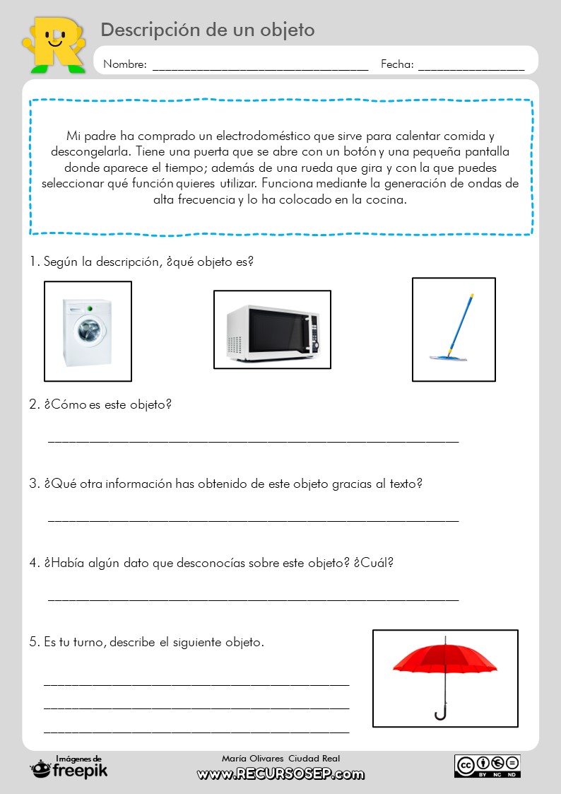 descripción de un objeto