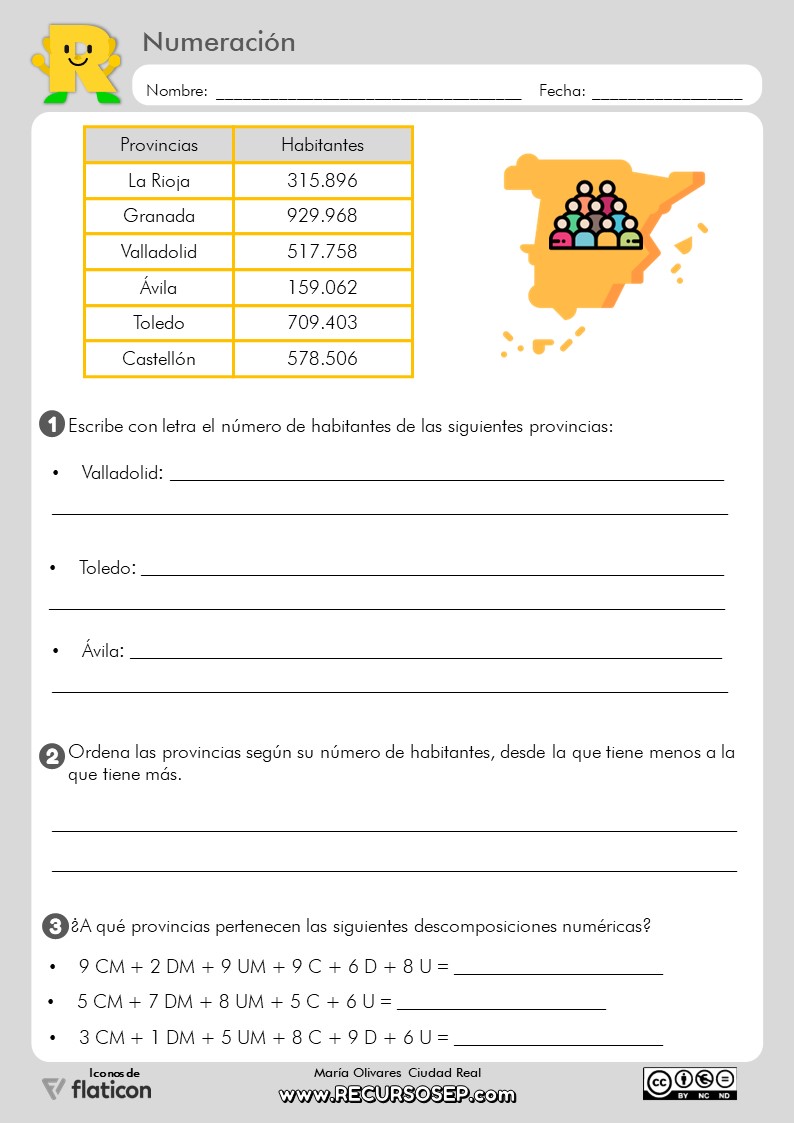 ejercicios de numeracion