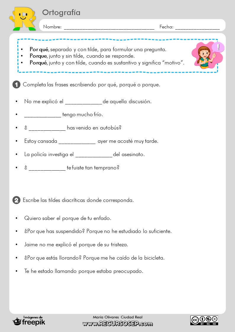 ortografía porque por qué porqué