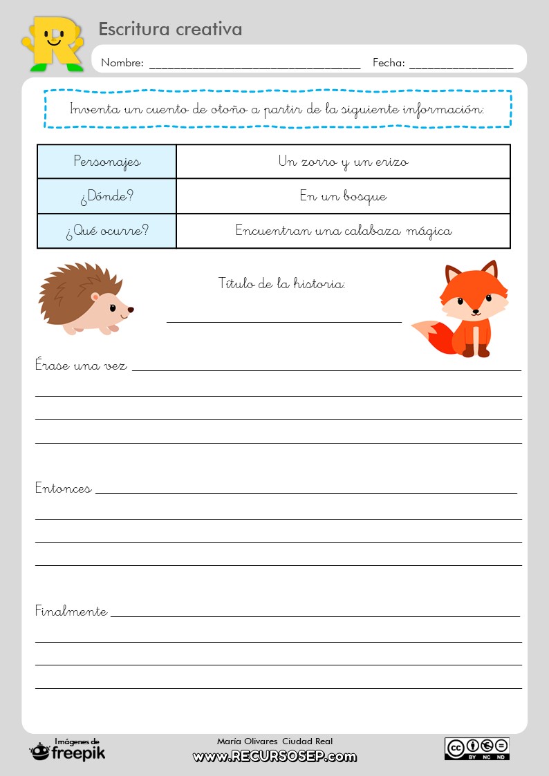 inventar cuento otoño