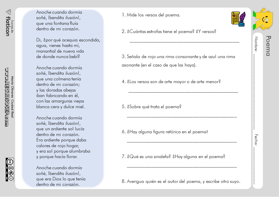 ficha analizar poema