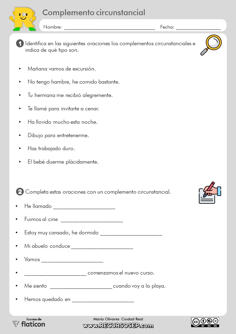 actividades complemento circunstancial