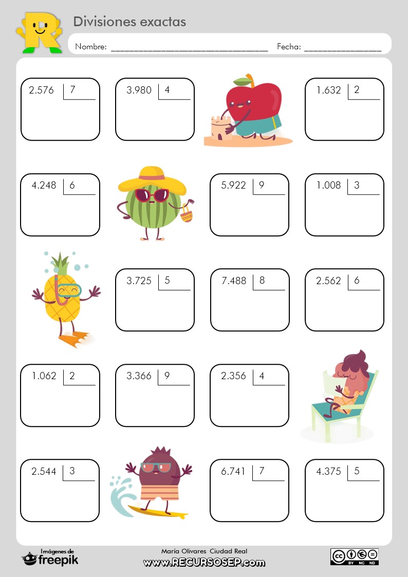 plantilla verano divisiones